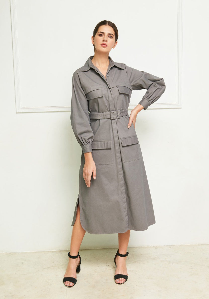 Leaves of Grass, New York Goodwood utilitarian trench dress – Leaves of ...